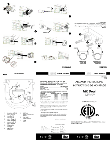 Calix MK Dual Cable set Installation Instructions | Manualzz