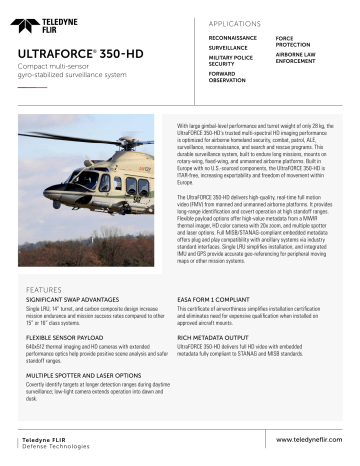 FLIR UltraFORCE® 350-HD Datasheet | Manualzz