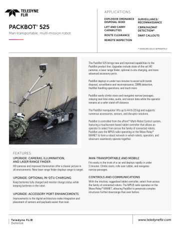FLIR PackBot® 525 Datasheet | Manualzz