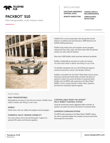FLIR PackBot® 510 Datasheet | Manualzz