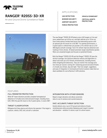 FLIR Ranger® R20SS-3D-XR Datasheet | Manualzz
