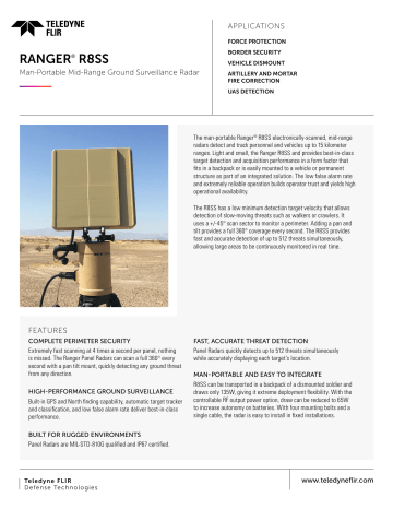 FLIR Ranger® R8SS Datasheet | Manualzz