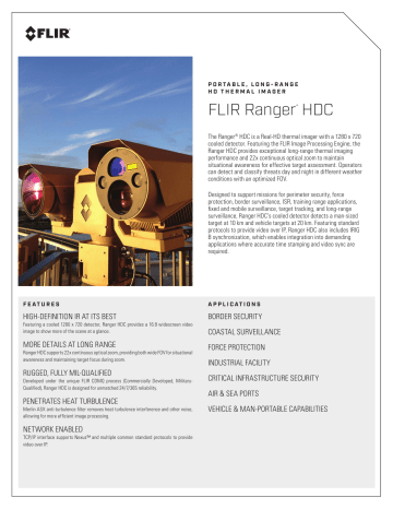 FLIR Ranger® HDC Datasheet | Manualzz
