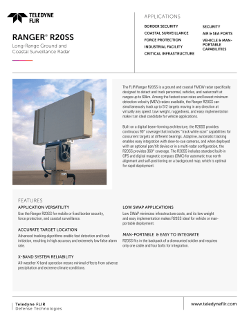 FLIR Ranger® R20SS Datasheet | Manualzz