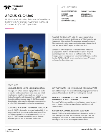 FLIR Argus XL ADA C-UAS Datasheet | Manualzz