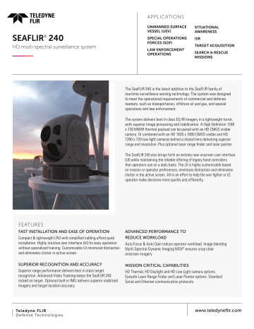FLIR Sea® 240 Datasheet | Manualzz