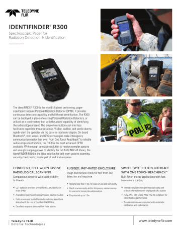 FLIR identiFINDER® R300 Datasheet | Manualzz