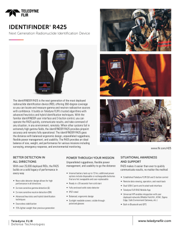 FLIR identiFINDER® R425 Datasheet | Manualzz