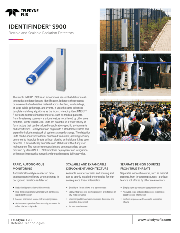 FLIR identiFINDER® S900 Datasheet | Manualzz