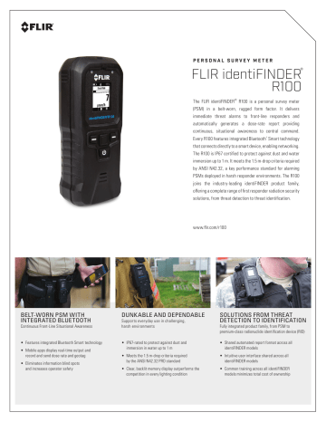 FLIR identiFINDER® R100 Datasheet | Manualzz