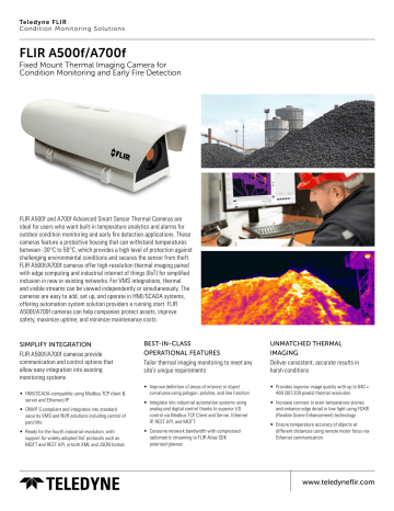 FLIR A500f/A700f Advanced Smart Sensor Datasheet | Manualzz