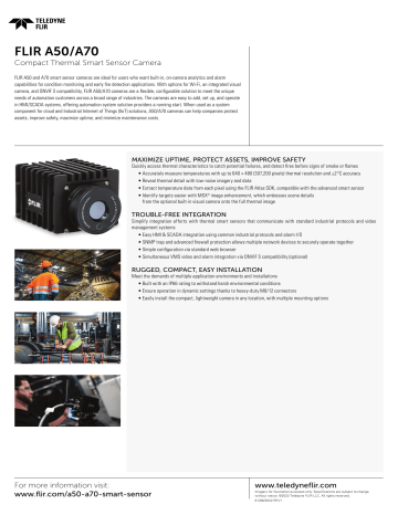 FLIR A50/A70 Smart Sensor Datasheet | Manualzz