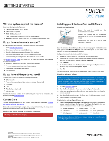 FLIR Forge 5GigE Quick Start Guide | Manualzz