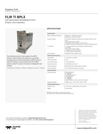 FLIR TI BPL3 Datasheet | Manualzz