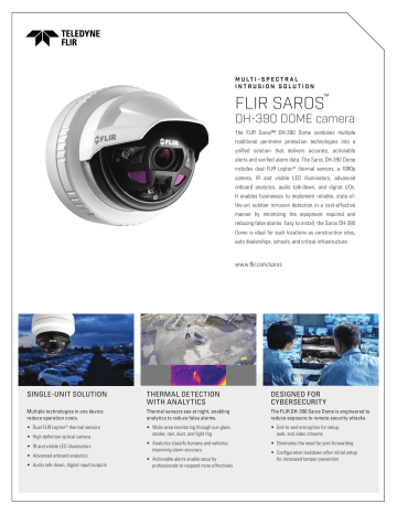 FLIR Saros™ DH-390 Dome Datasheet | Manualzz