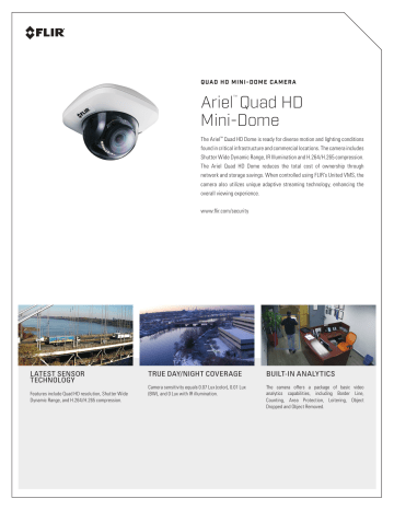 FLIR Ariel Quad HD Mini-Dome Datasheet | Manualzz