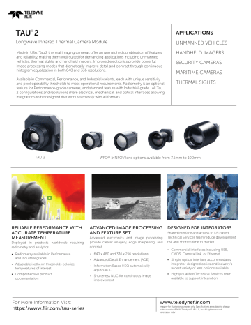 FLIR Tau® 2 Datasheet | Manualzz