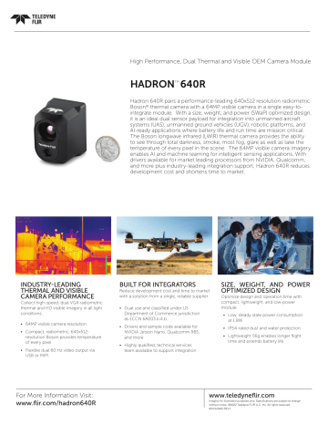 FLIR Hadron™ 640R Datasheet | Manualzz