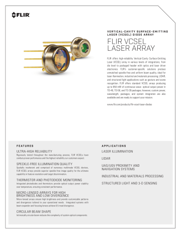 FLIR VCSEL Laser Array Datasheet | Manualzz