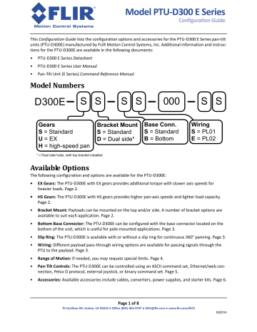 FLIR PTU-D300E Configuration Guide | Manualzz
