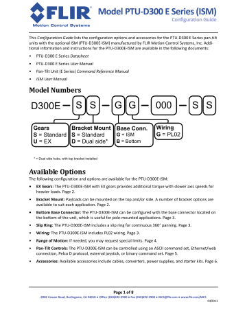 FLIR PTU-D300E Configuration Guide | Manualzz