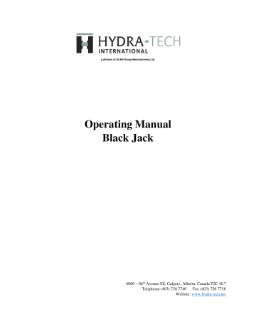 Hydra-Tech BLACK JACK Owner Manual | Manualzz