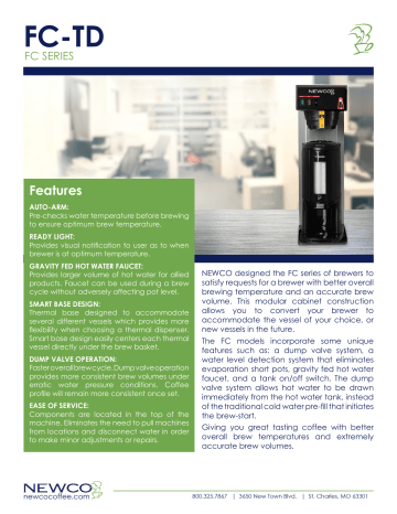 Newco FC-TD Spec sheets | Manualzz