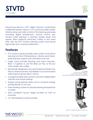 Newco S-TVT COMBO Spec sheets | Manualzz