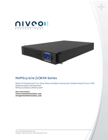Niveo Professional NUPS23-10000 Ups System Datasheet | Manualzz