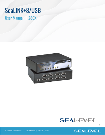 Sealevel SeaLINK+8 USB to 8-Port RS-232, RS-422, RS-485 DB9 Serial ...