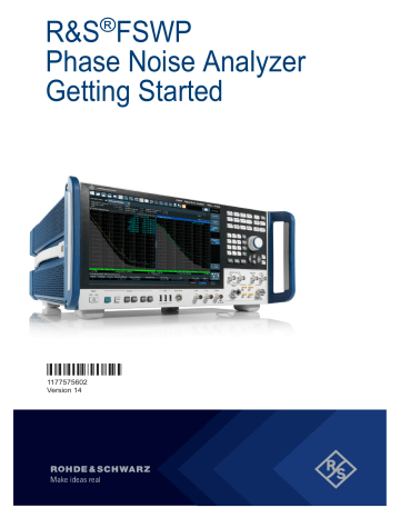 Rohde&Schwarz FSWP Getting Started | Manualzz