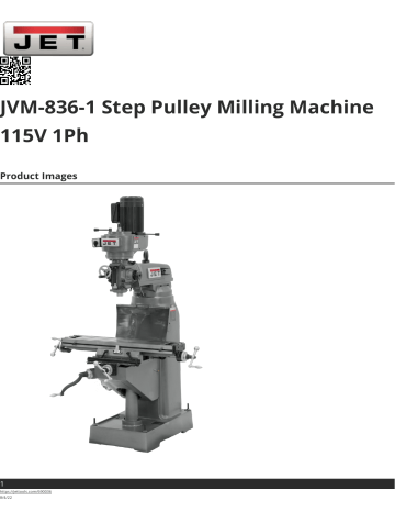 JET JVM-836-1 Step Pulley Milling Machine Instructions | Manualzz