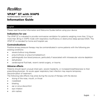 ResMed VPAP ST User Guide | Manualzz