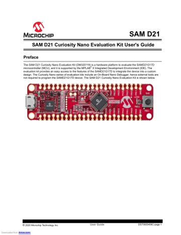 MICROCHIP SAM D21 Curiosity Nano Evaluation Kit User Guide | Manualzz