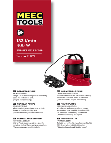 MEEC TOOLS 015279 Submersible Pump Instruction manual | Manualzz