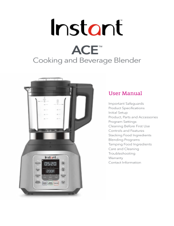 Instant Ace Blenders V1 User Manual | Manualzz