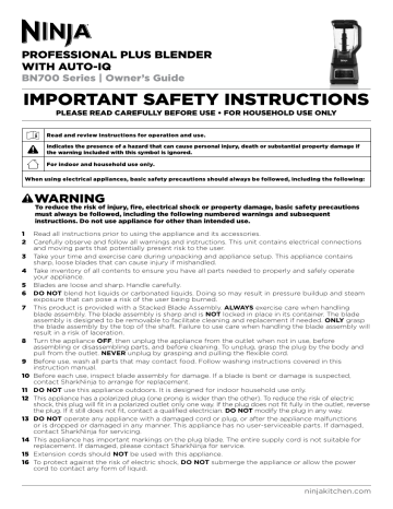 Ninja BN700 Series Professional Plus Blender User Guide | Manualzz