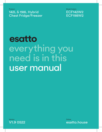 Esatto ECF142W2 Chest Fridge User Manual | Manualzz
