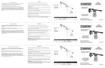 CHAPIN G5502 Foaming Sprayer Instructions | Manualzz