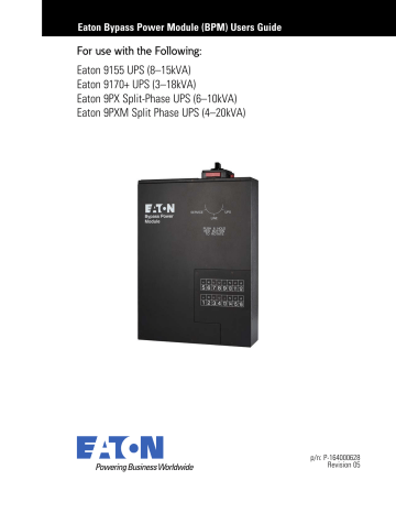 EATON 9155 Bypass Power Module User Guide | Manualzz
