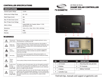 Go Power GP-PWM-30-FM-DL 30AMP Solar Controller User Guide | Manualzz