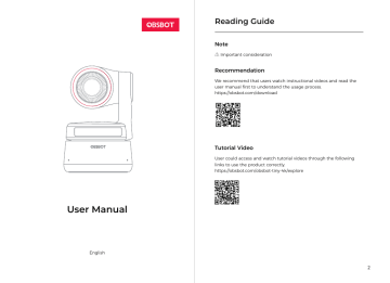 OBSBOT Tiny 4K AI-Powered PTZ 4K Webcam User Manual | Manualzz