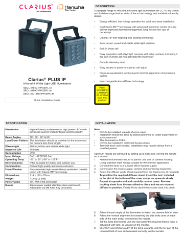 clarius Plus IP Infrared Illuminator Installation Guide | Manualzz