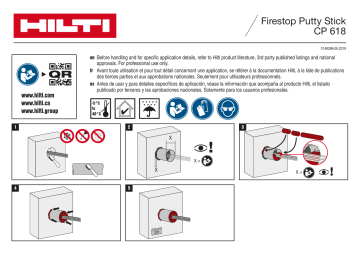 Hilti CP 618 Firestop Putty Stick instruction manual | Manualzz
