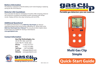 gascliptech Multi-Gas Clip Simple User Guide | Manualzz