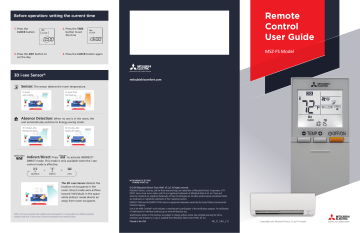 Mitsubishi Electric MSZ-FS Remote Control User Guide | Manualzz
