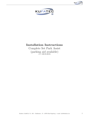 KUFATEC Complete Set Park Assist Instruction manual | Manualzz