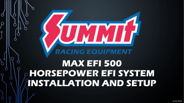SUMMIT MAX EFI 500 Horsepower EFI System Installation Guide | Manualzz