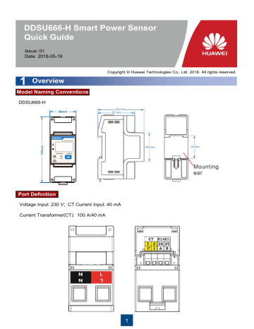 Huawei DDSU666-H Smart Power Sensor User Manual | Manualzz