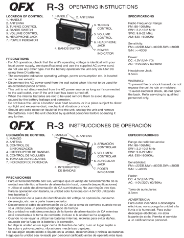 QFX R-3 Retro AM FM Radio Instruction manual | Manualzz